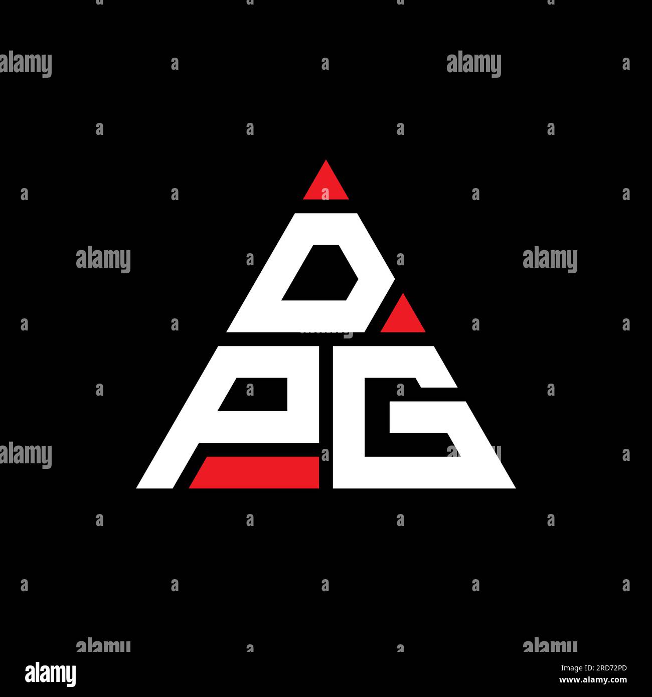 DPG-Logo mit Dreiecksbuchstaben und Dreiecksform. DPG-Monogramm mit ...