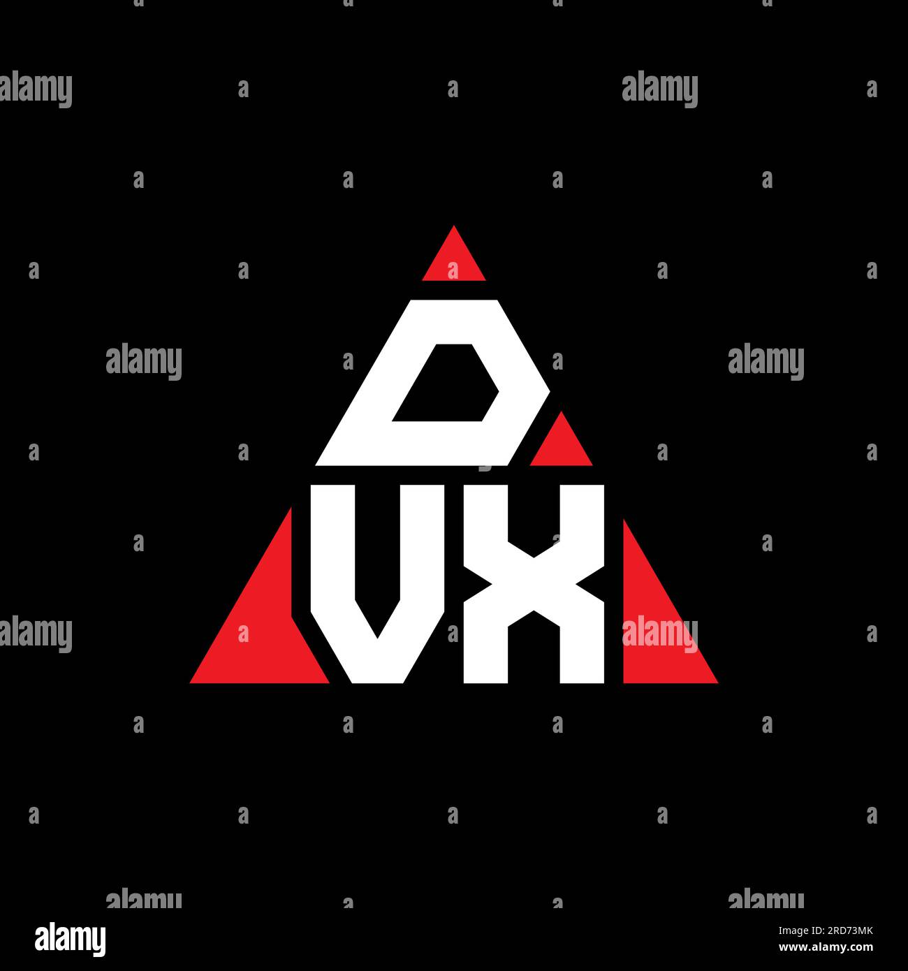 DVX-Logo mit Dreiecksbuchstaben und Dreiecksform. Monogramm mit DVX ...
