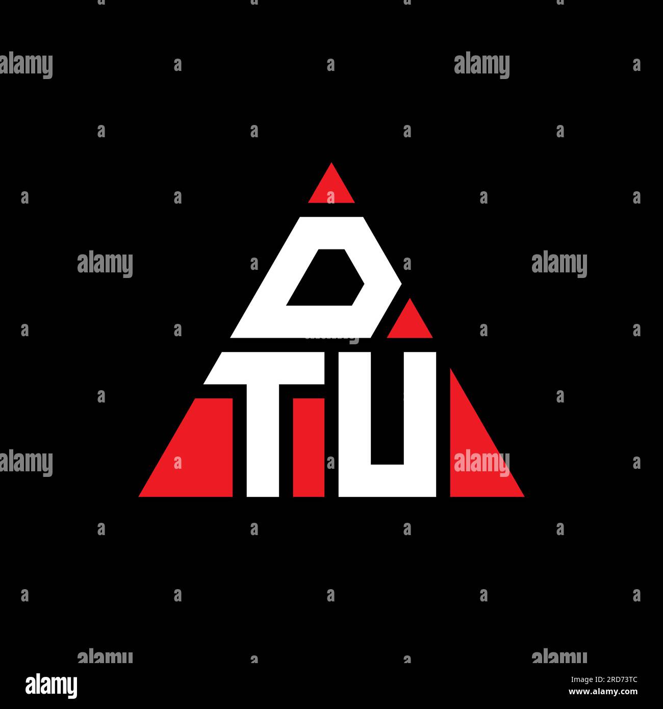 DTU-Logo mit Dreiecksbuchstaben und Dreiecksform. DTU-Dreieck-Logo ...