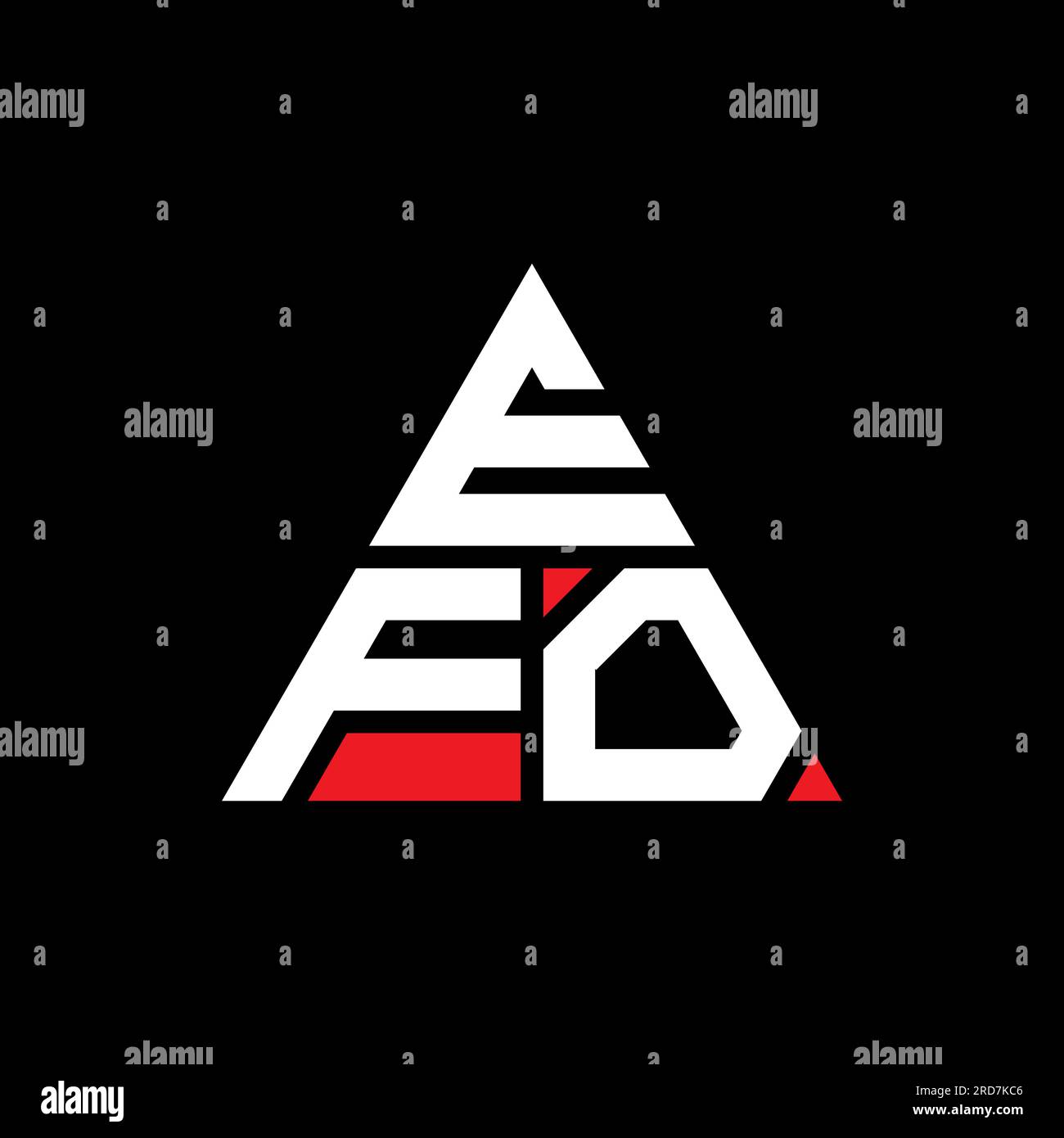 EFO-Logo mit Dreiecksbuchstaben und Dreiecksform. Monogramm mit EFO ...