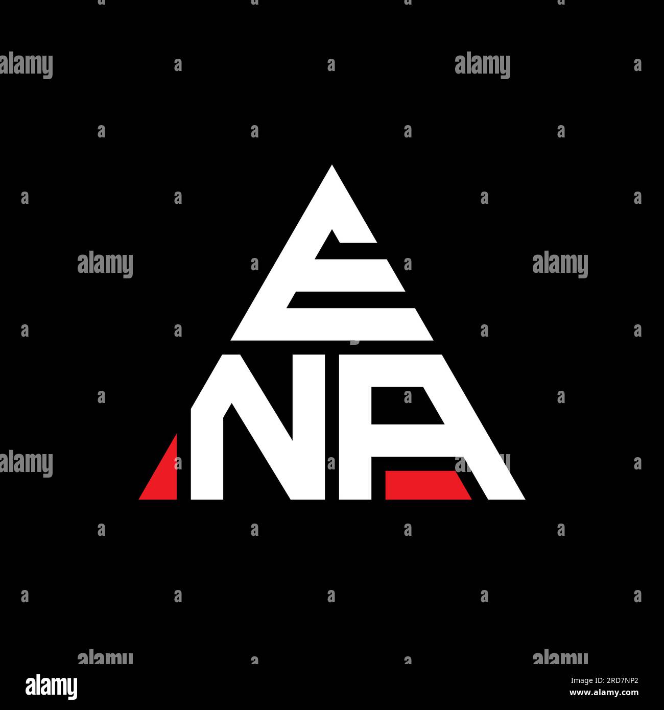ENA-Logo mit Dreiecksbuchstaben und Dreiecksform. MONOGRAMM mit ENA ...