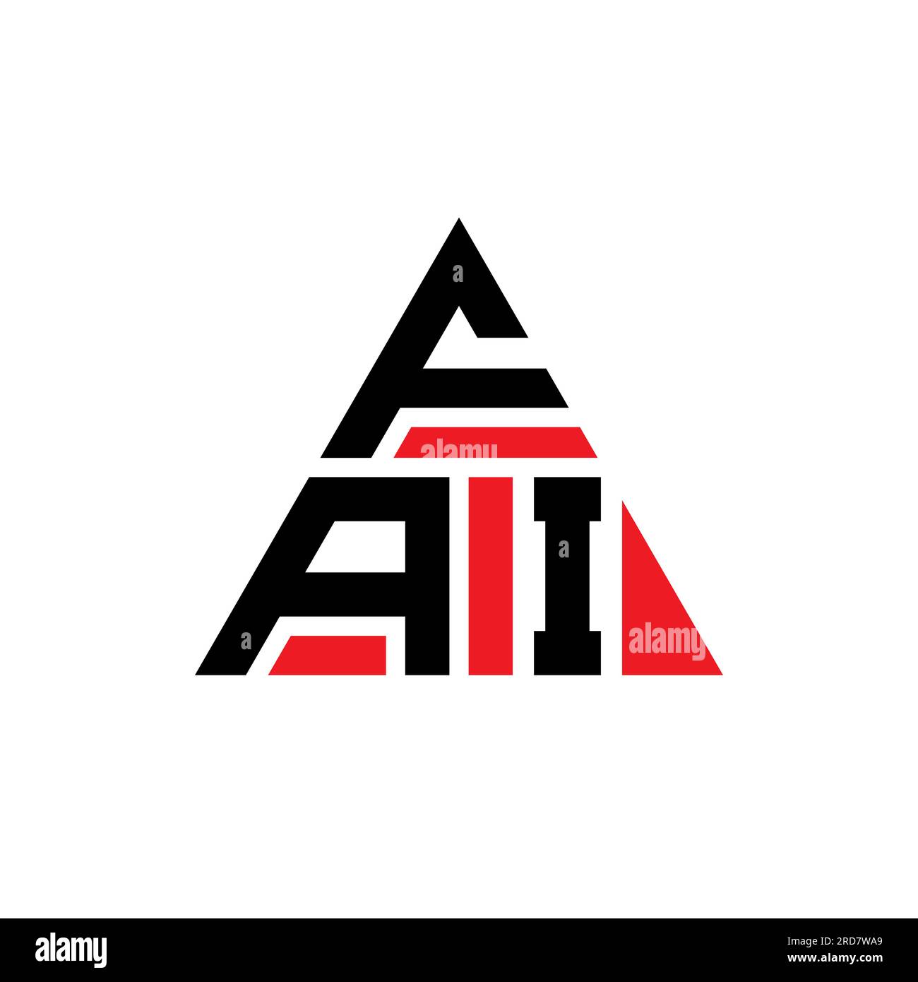 FAI Logo mit Dreiecksbuchstaben und Dreiecksform. FAI Monogramm mit ...