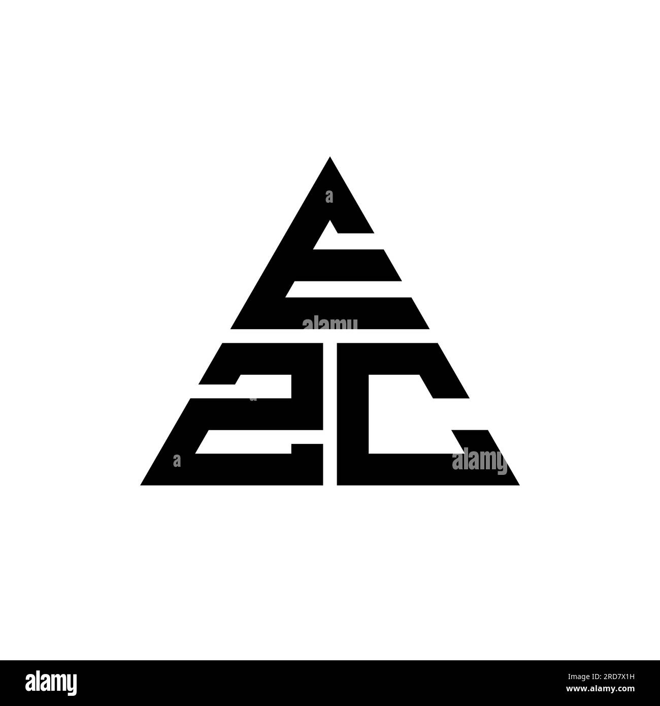 EZC-Logo mit Dreiecksbuchstaben und Dreiecksform. Monogramm mit EZC-Dreieck-Logo. EZC-Dreieck ...