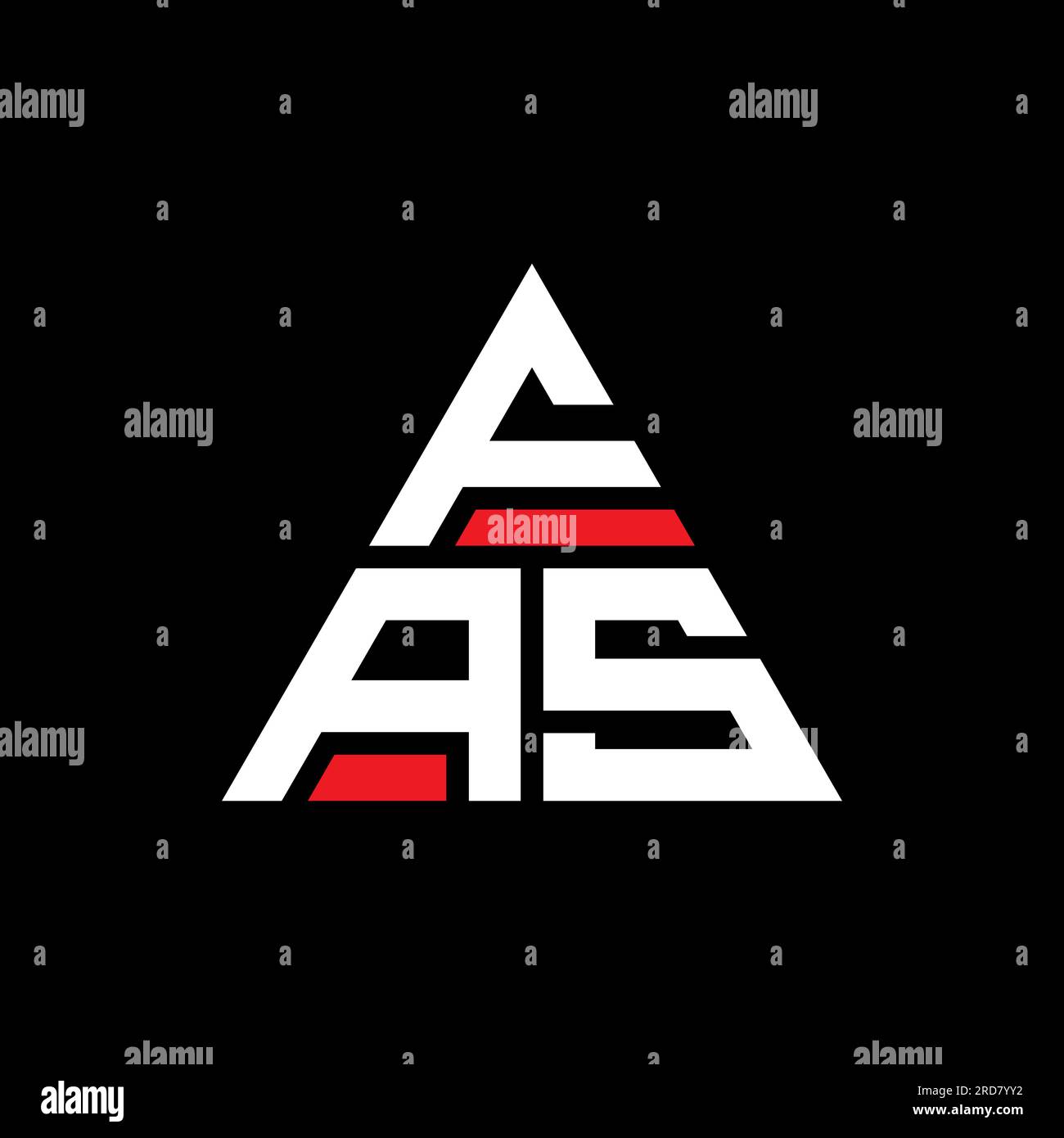 FAS-Logo mit Dreiecksbuchstaben und Dreiecksform. Monogramm mit dem FAS ...