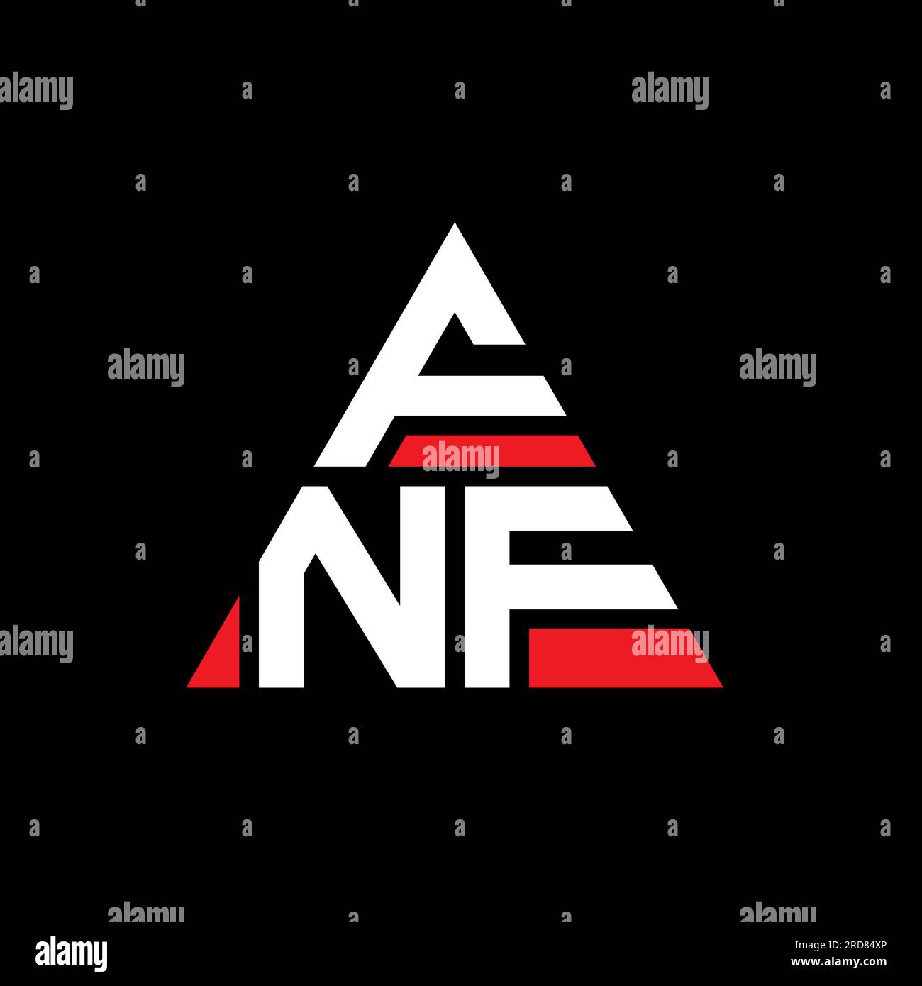 FNF-Logo mit Dreiecksbuchstaben und Dreiecksform. FNF-Dreieck-Logo ...