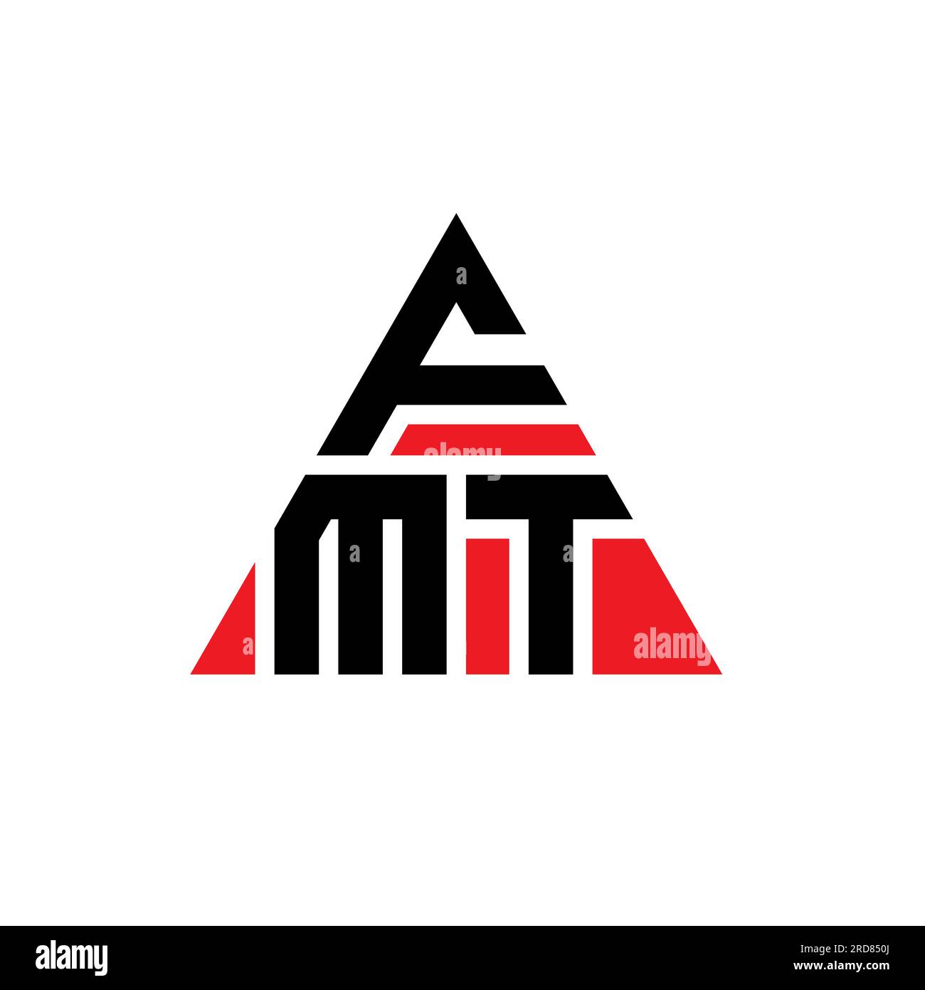 FMT-Logo mit Dreiecksbuchstaben und Dreiecksform. FMT-Monogramm mit ...