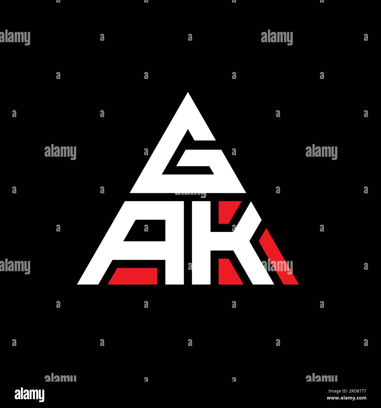 GAK-Logo mit Dreiecksbuchstaben und Dreiecksform. Monogramm mit GAK ...