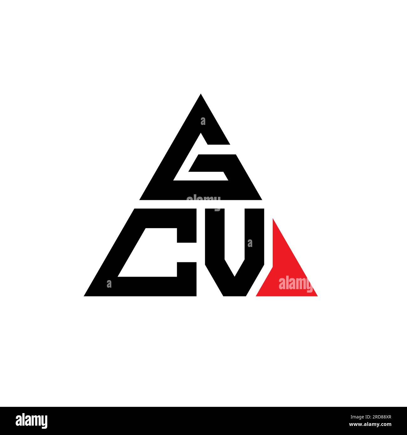 GCV-Logo mit Dreiecksbuchstaben und Dreiecksform. GCV Dreieck-Logo ...
