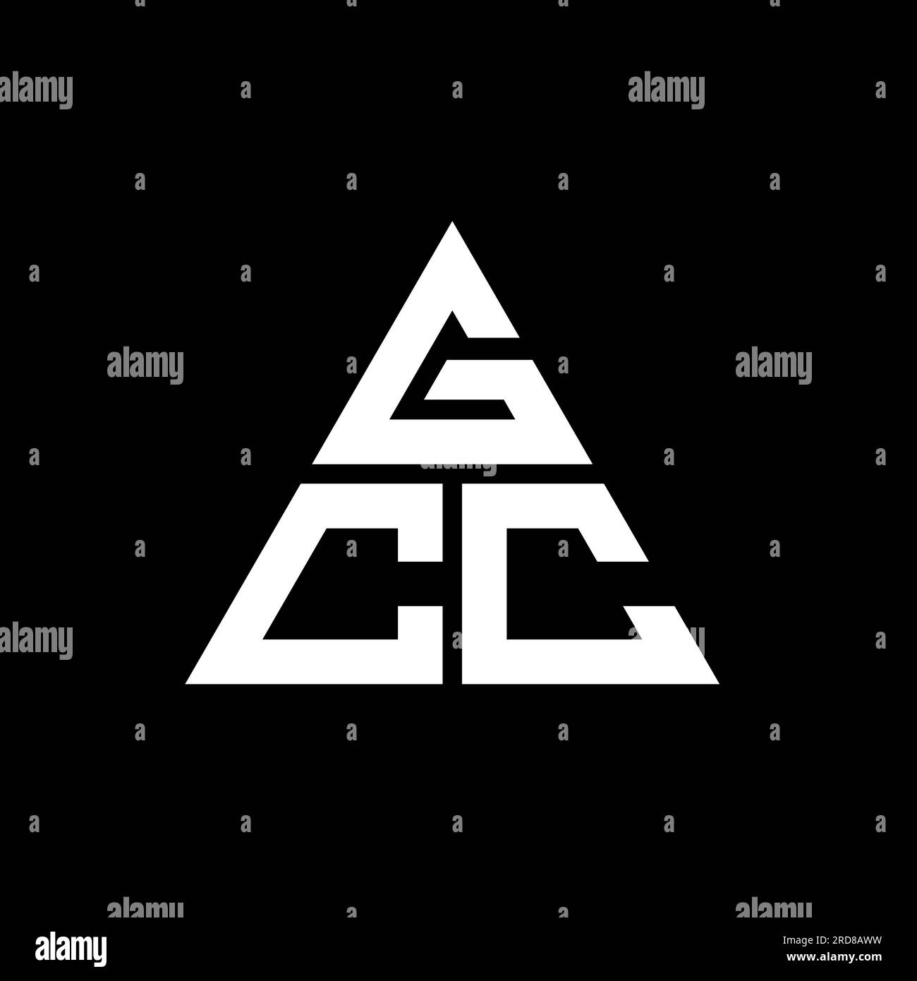 GCC-Logo mit Dreiecksbuchstaben und Dreiecksform. Monogramm mit dem GCC ...