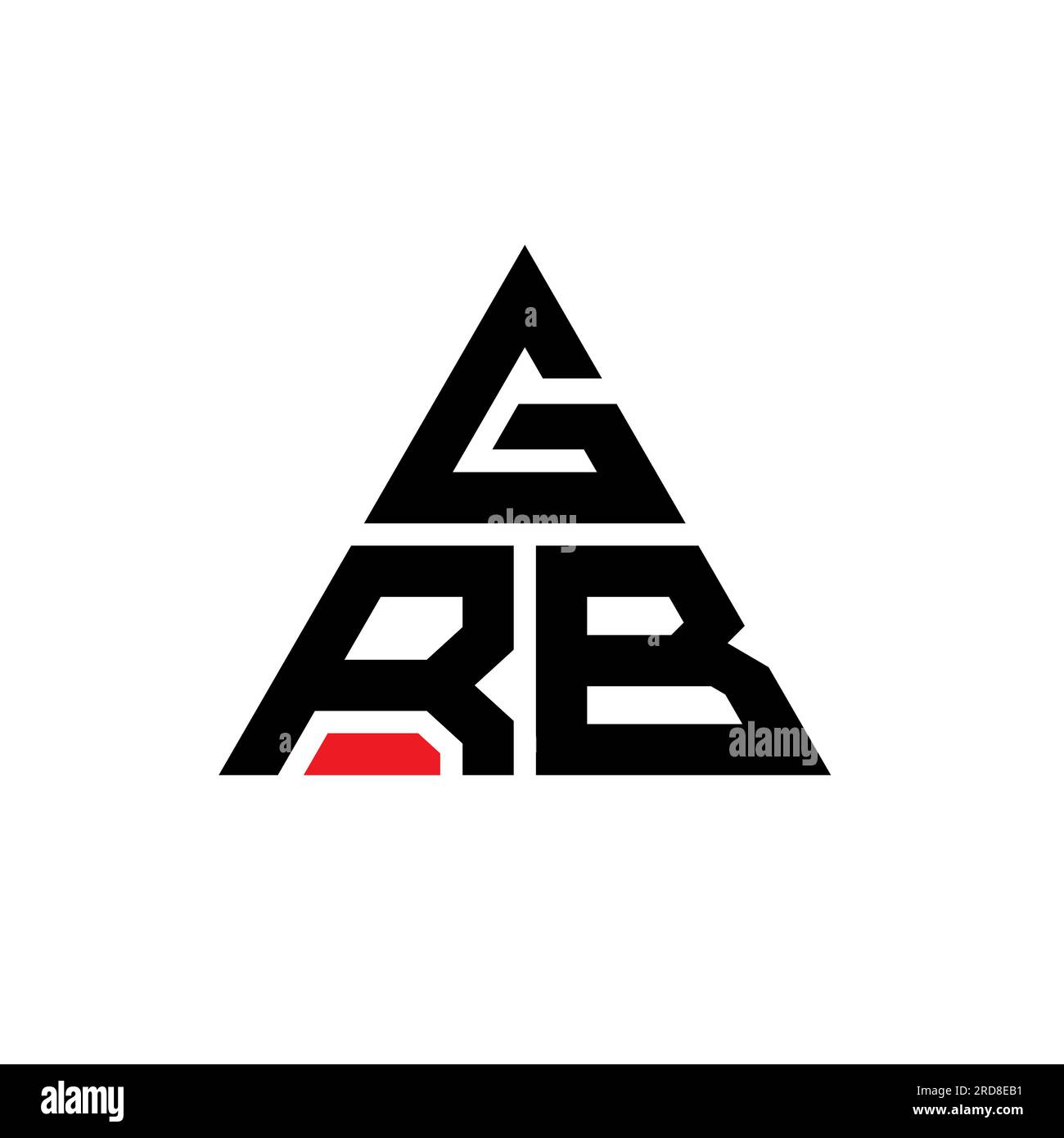 GRB-Logo mit Dreiecksbuchstaben und Dreiecksform. Monogramm mit GRB ...