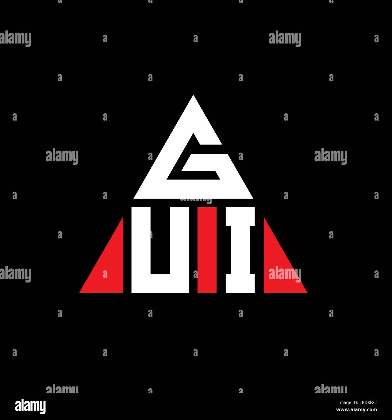 GUI-Logo mit Dreiecksbuchstaben und Dreiecksform. GUI Dreieck Logo ...