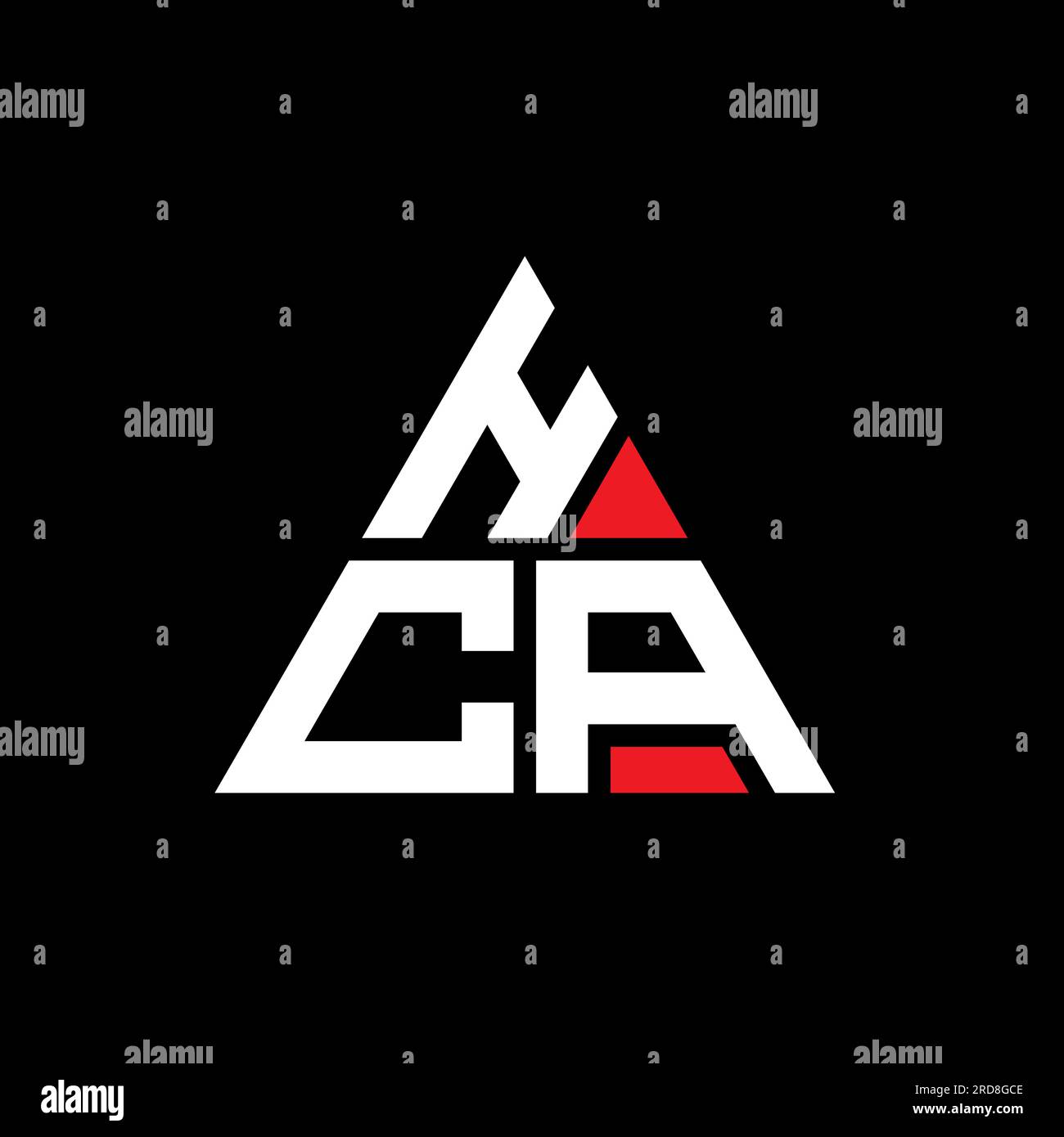 HCA-Logo mit Dreiecksbuchstaben und Dreiecksform. Monogramm mit HCA ...