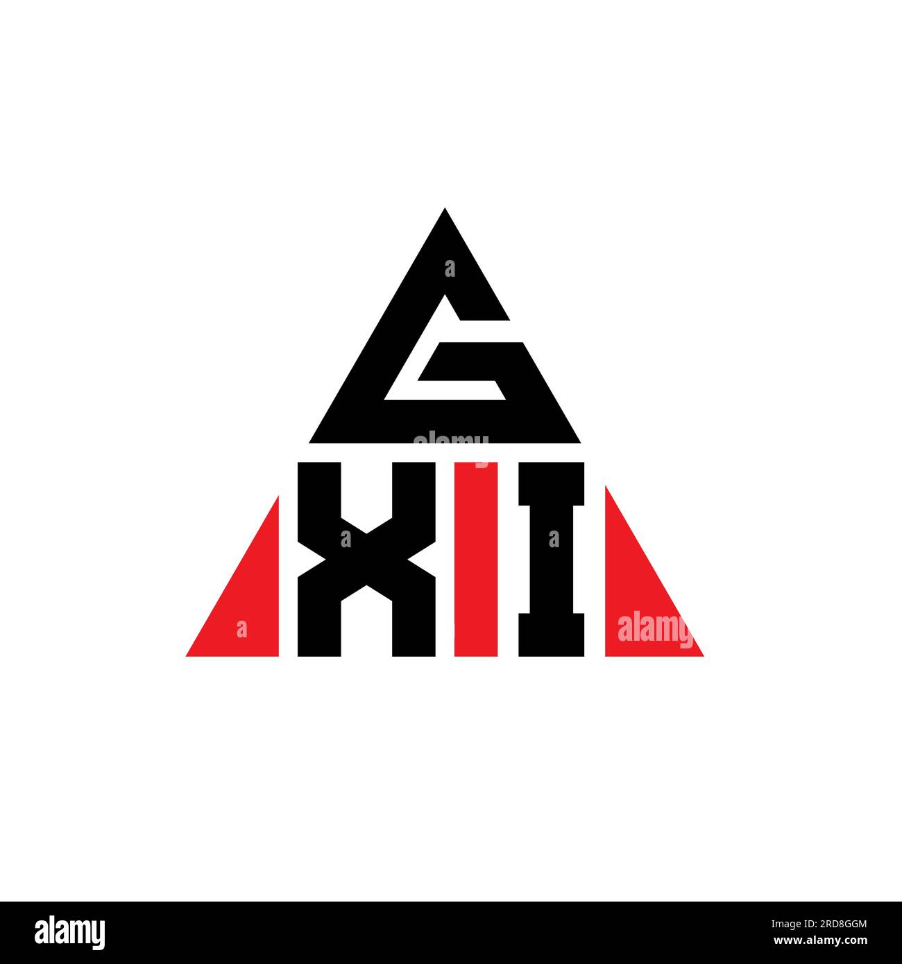 GXI-Logo mit Dreiecksbuchstaben und Dreiecksform. MONOGRAMM mit GXI ...