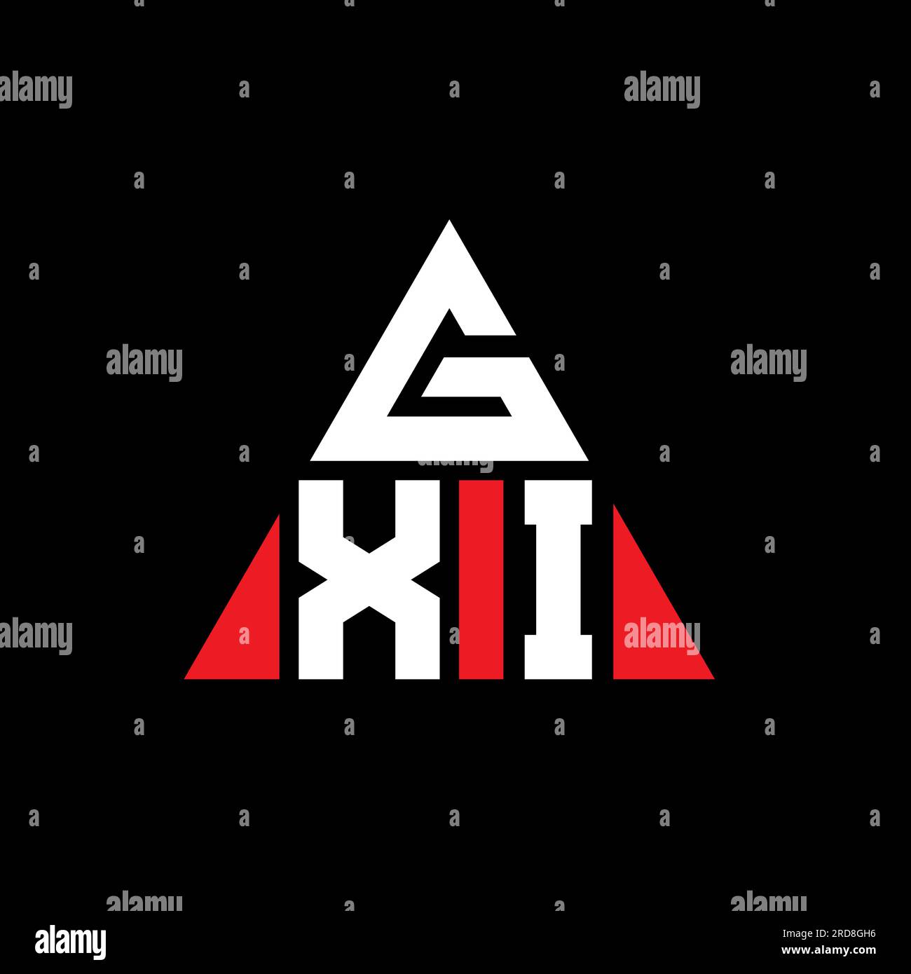 GXI-Logo mit Dreiecksbuchstaben und Dreiecksform. MONOGRAMM mit GXI ...