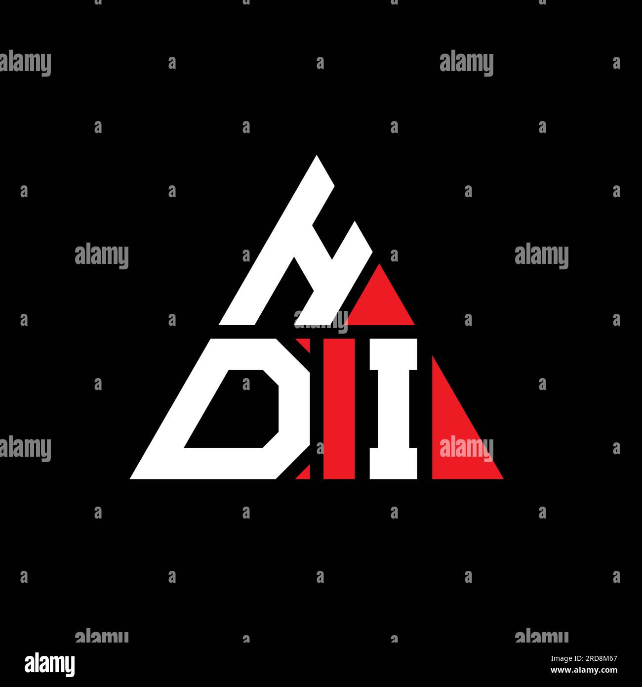 HDI-Logo mit Dreiecksbuchstaben und Dreiecksform. HDI-Dreieck-Logo ...