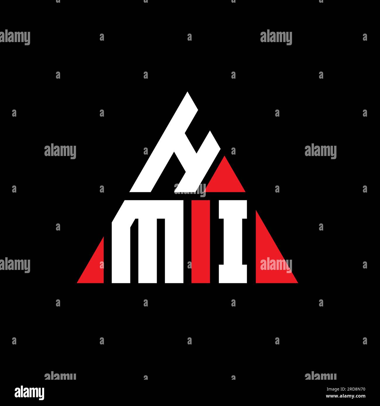 HMI-Logo mit Dreiecksbuchstaben und Dreiecksform. HMI-Dreieck-Logo ...