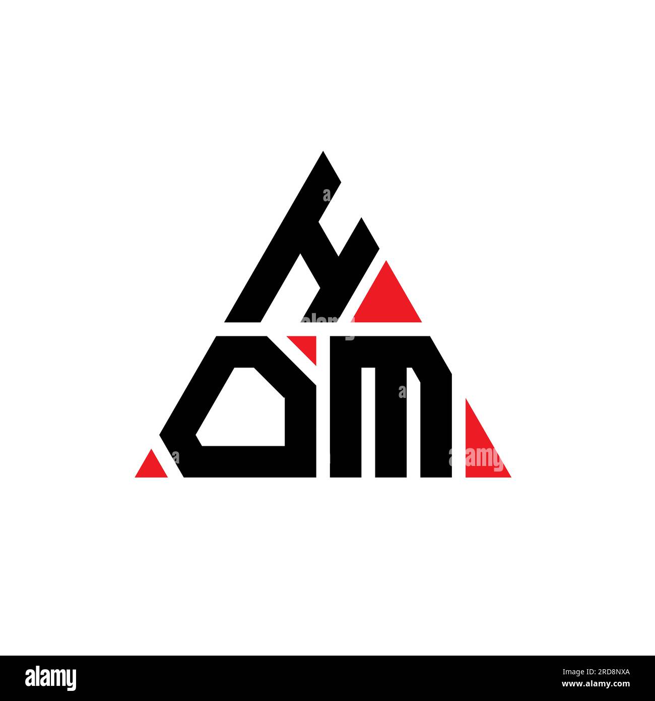 HOM-Logo mit Dreiecksbuchstaben und Dreiecksform. Monogramm MIT HOM ...