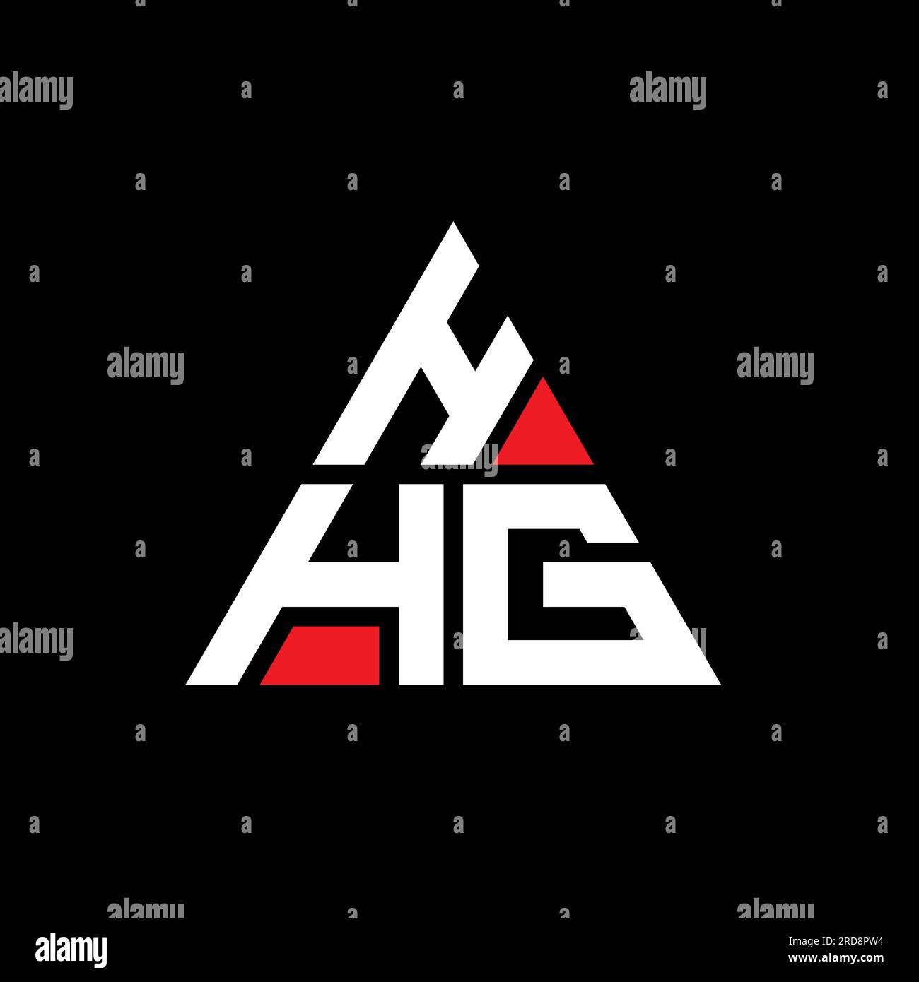 HHG-Logo mit dreieckigem Buchstaben in Dreiecksform. Monogramm mit HHG ...