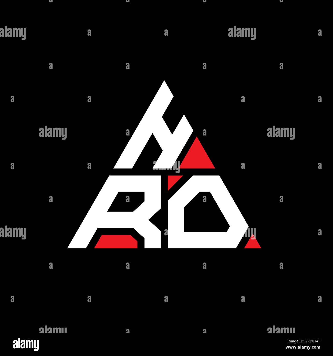 HRO-Logo mit dreieckigem Buchstaben in Dreiecksform. Monogramm mit HRO ...