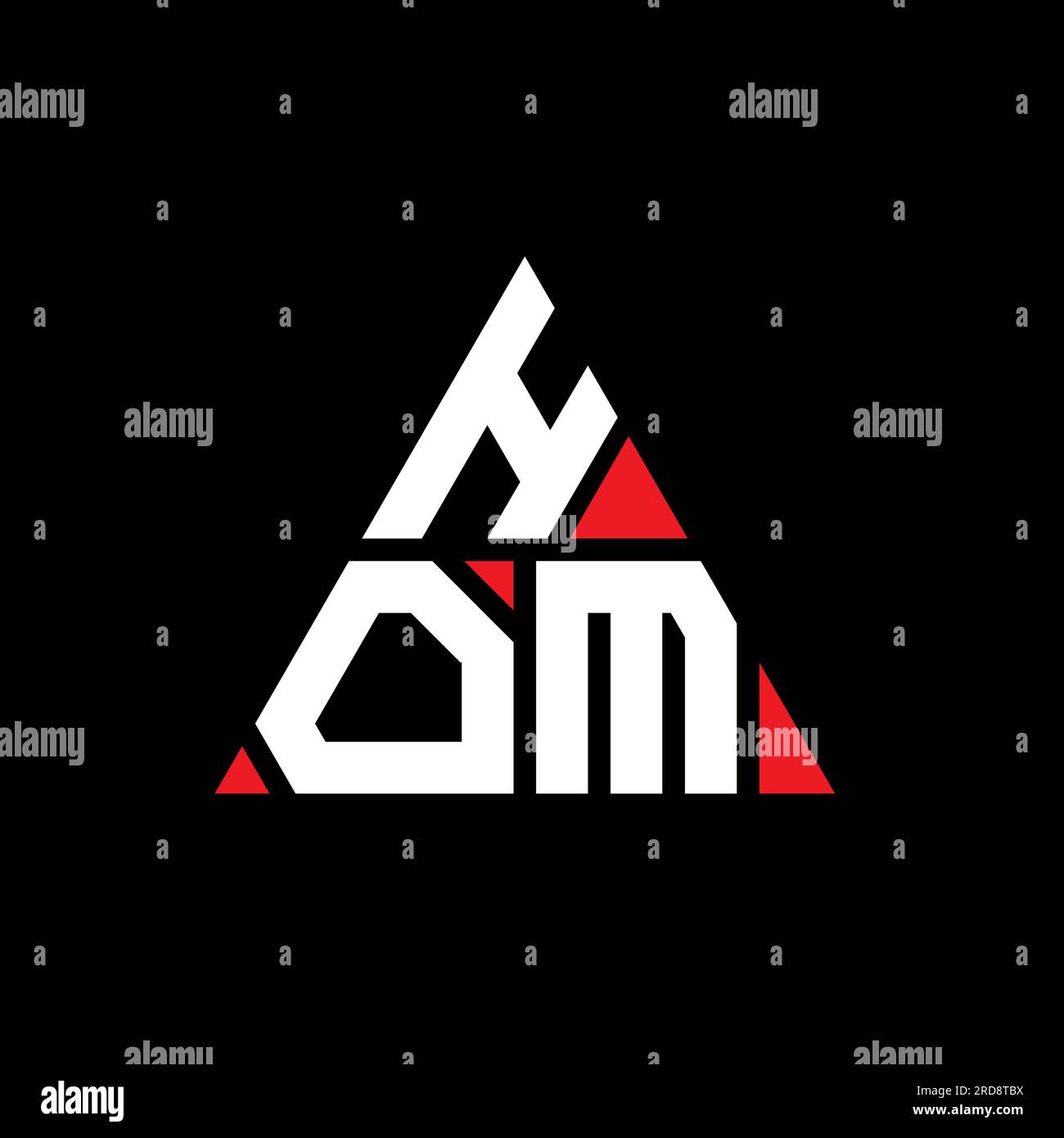 HOM-Logo mit Dreiecksbuchstaben und Dreiecksform. Monogramm MIT HOM ...