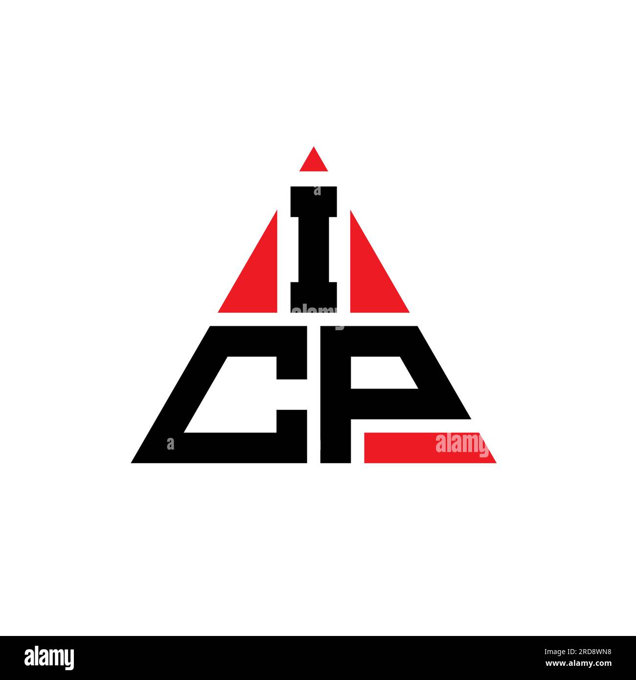 ICP-Logo mit Dreiecksbuchstaben und Dreiecksform. ICP-Dreieck-Logo ...