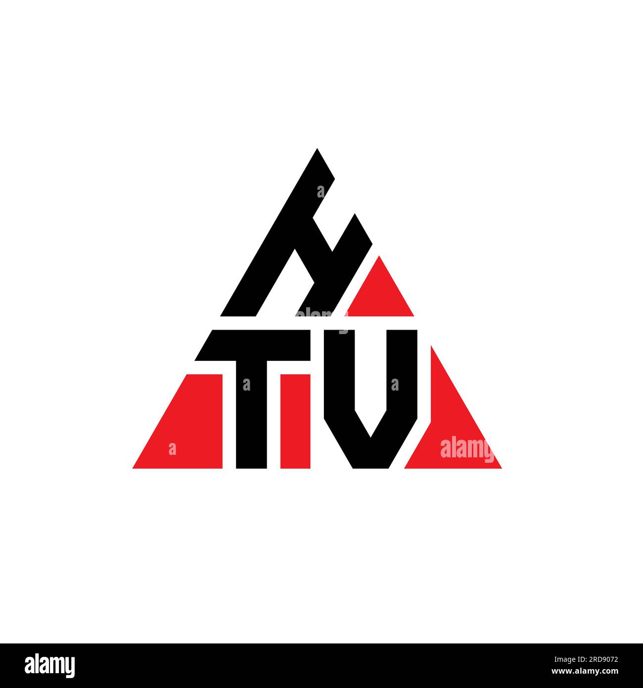 HTV-Logo mit Dreiecksbuchstaben und Dreiecksform. Monogramm mit HTV ...