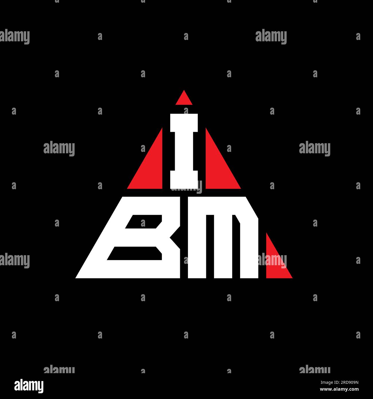 IBM-Logo mit Dreiecksbuchstaben in Dreiecksform. Monogramm mit IBM ...