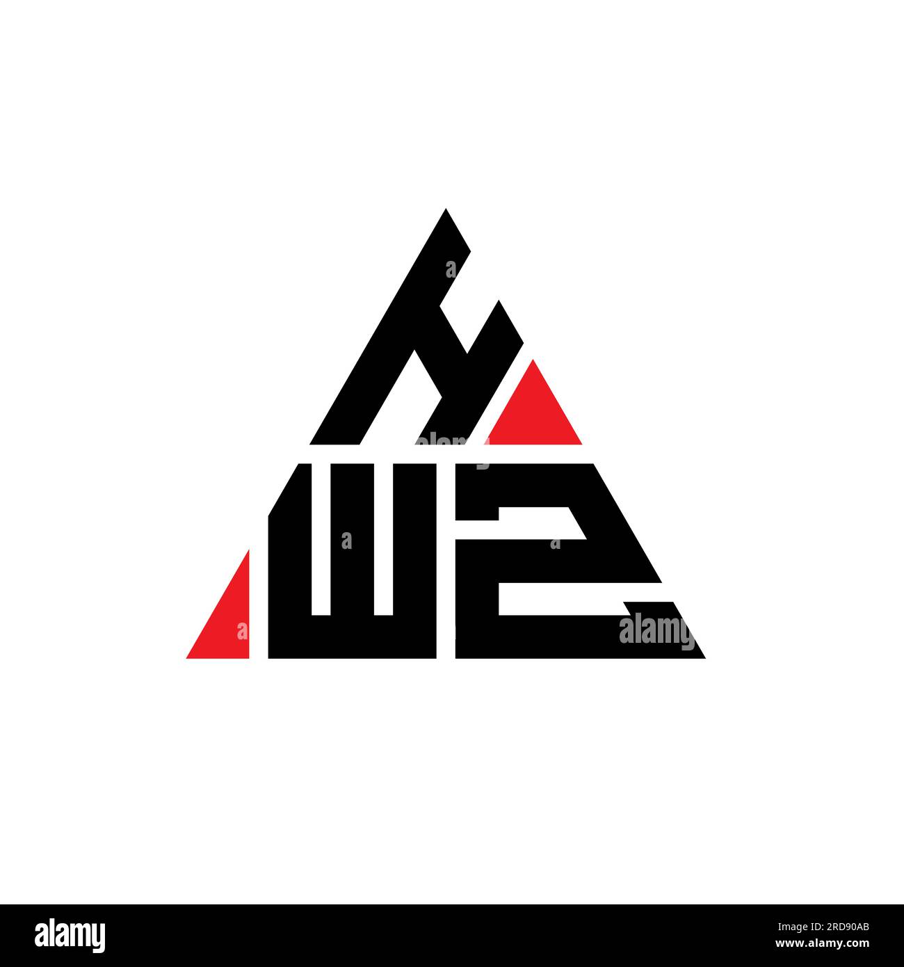 HWZ-Logo mit Dreiecksbuchstaben und Dreiecksform. HWZ-Dreieck-Logo ...