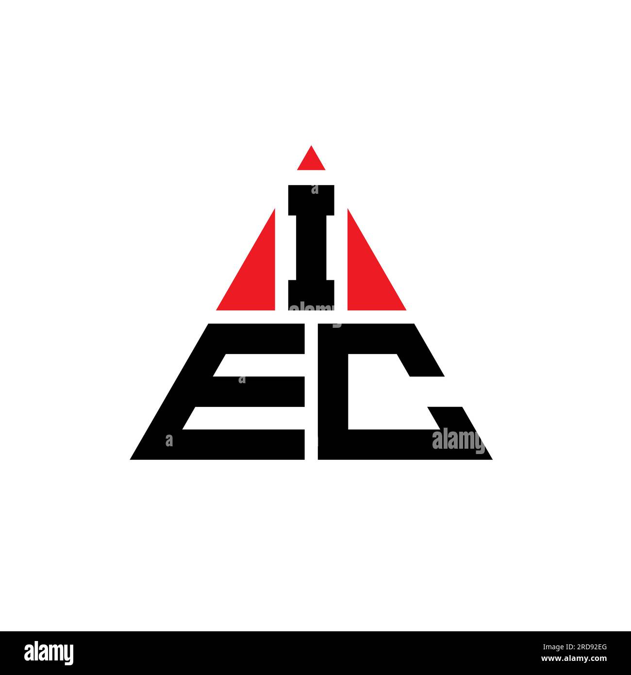 IEC-Logo mit Dreiecksbuchstaben und Dreiecksform. IEC-Monogramm mit ...