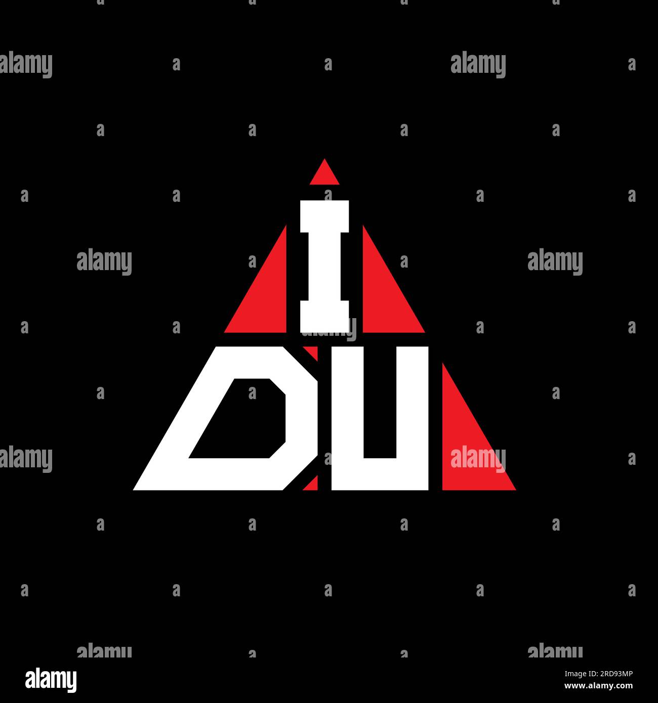 IDU-Logo mit Dreiecksbuchstaben und Dreiecksform. IDU-Dreieck-Logo-Monogramm. IDU-dreieckige ...