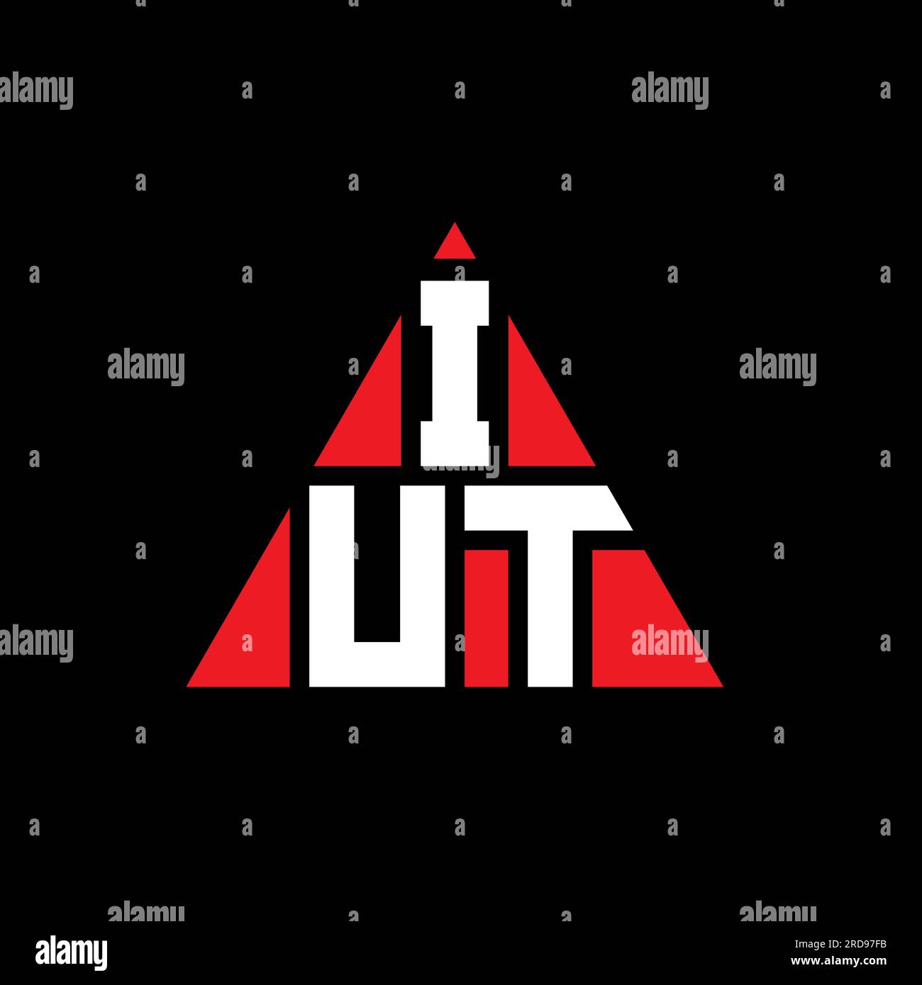 IUT-Logo mit Dreiecksbuchstaben und Dreiecksform. IUT Dreieck-Logo ...