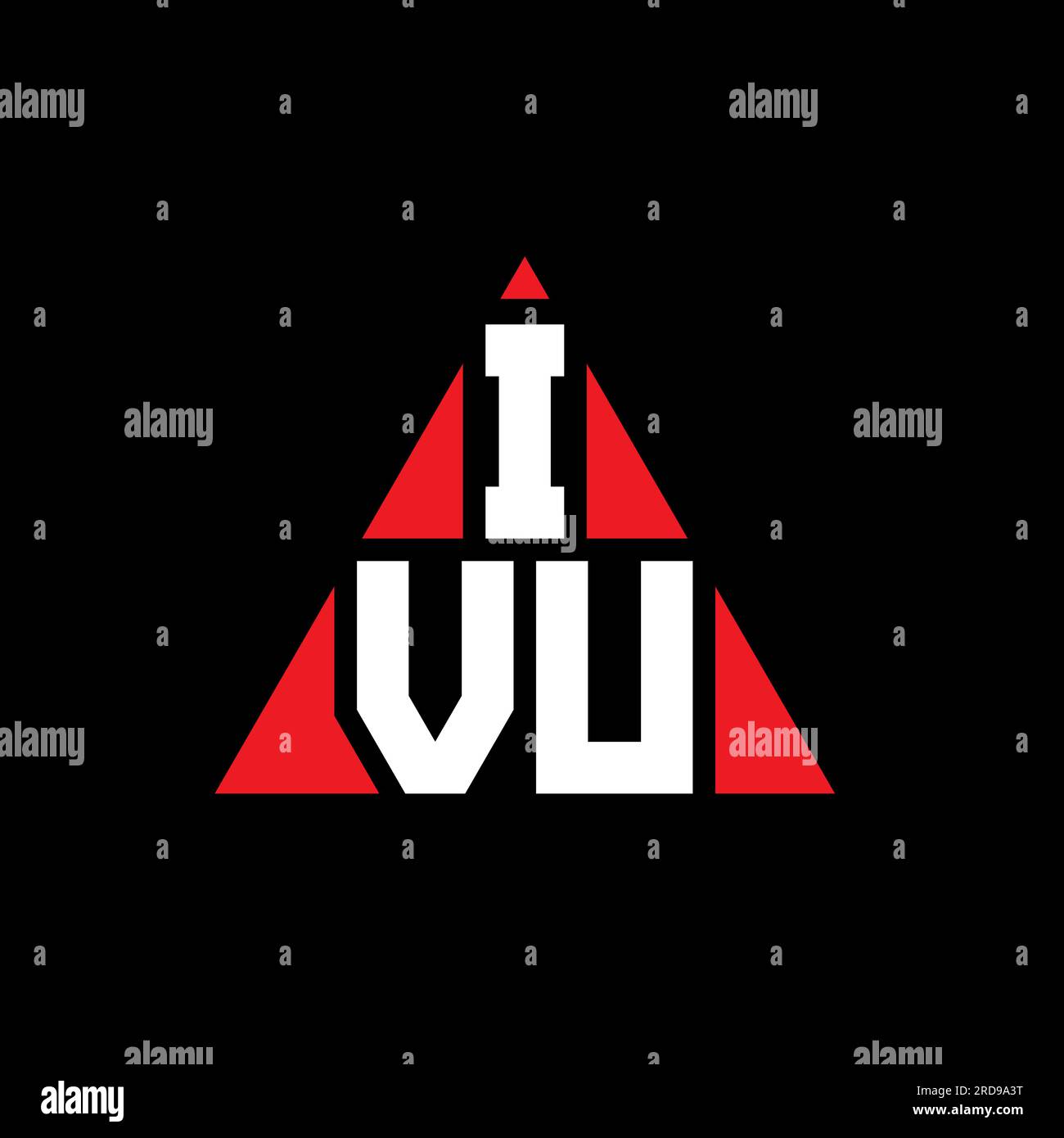 IVU-Logo mit Dreiecksbuchstaben und Dreiecksform. IVU-Dreieck-Logo ...
