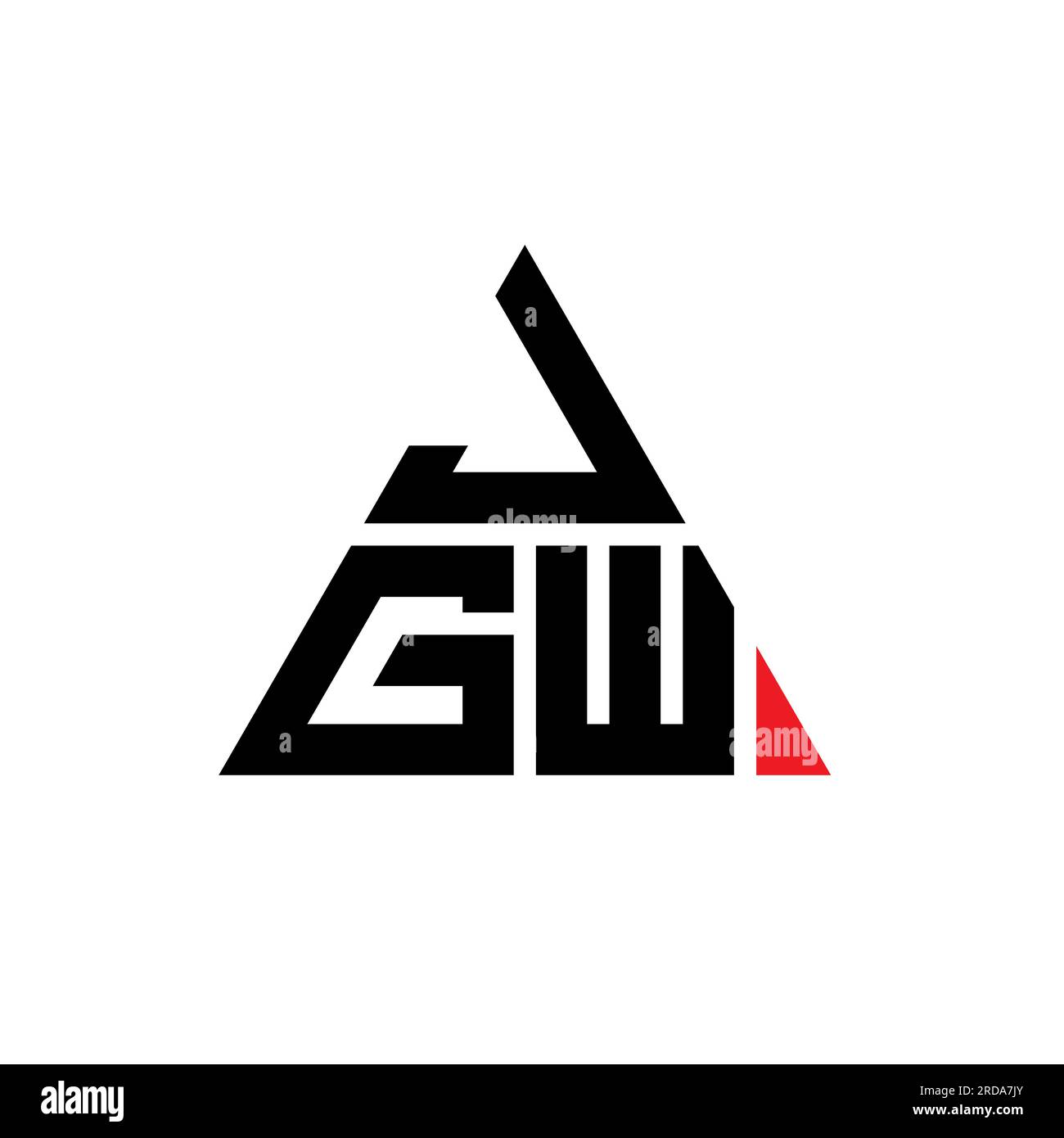 JGW-Logo mit Dreiecksbuchstaben und Dreiecksform. Monogramm mit JGW-Dreieck-Logo. JGW-dreieckige ...