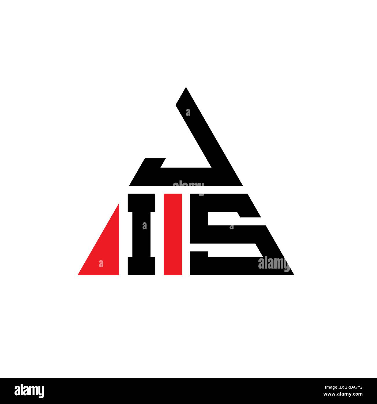 JIS-Logo mit Dreiecksbuchstaben und Dreiecksform. Monogramm mit JIS ...