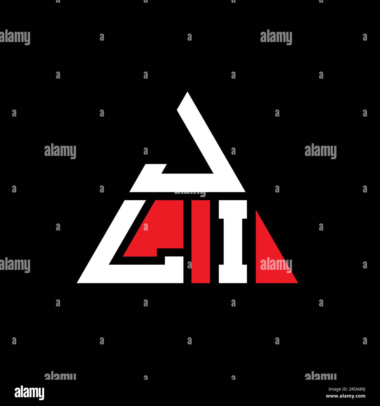 JLI-Logo mit Dreiecksbuchstaben und Dreiecksform. Monogramm mit JLI ...