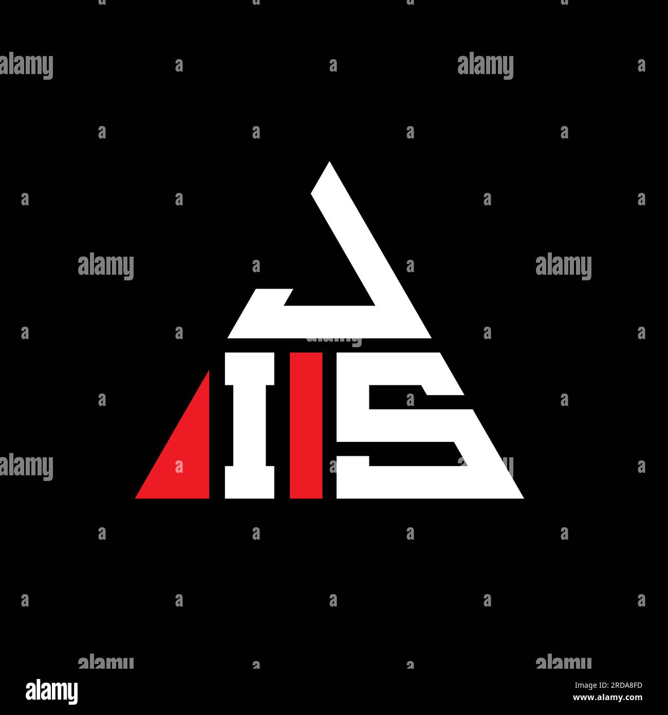 JIS-Logo mit Dreiecksbuchstaben und Dreiecksform. Monogramm mit JIS ...