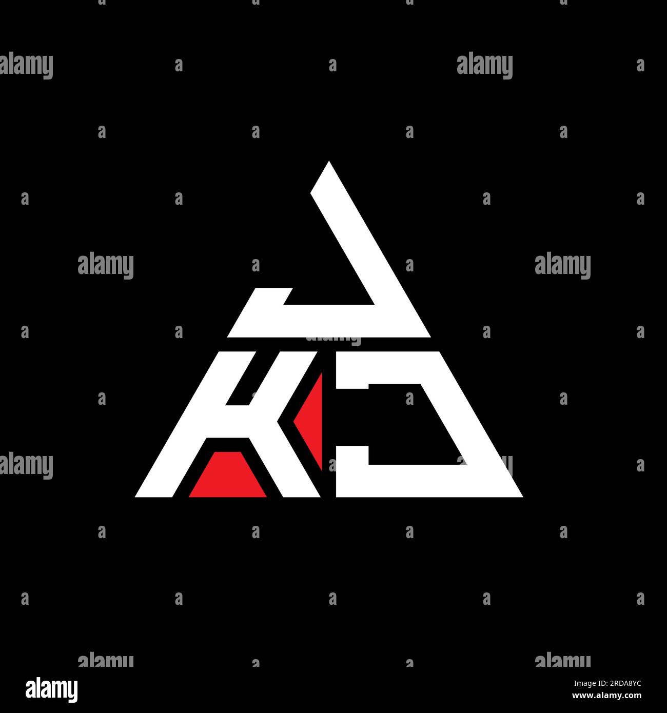 JKJ-Logo mit dreieckigem Buchstaben. Monogramm mit JKJ-Dreieck-Logo ...