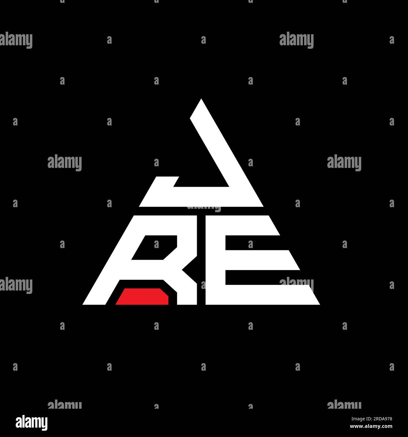 JRE-Logo mit Dreiecksbuchstaben und Dreiecksform. Monogramm mit JRE ...