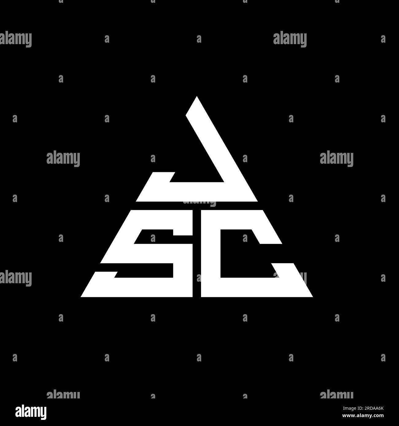 JSC-Logo mit Dreiecksbuchstaben und Dreiecksform. Monogramm mit JSC ...
