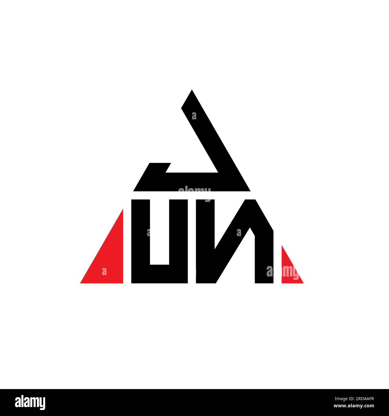 JUN-Logo mit dreieckigem Buchstaben in Dreiecksform. JUN Triangle Logo ...