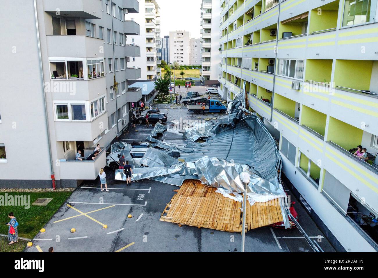 Zagreb, Kroatien. 19. Juli 2023. Luftbild aufgenommen am 19. Juli 2023 ...