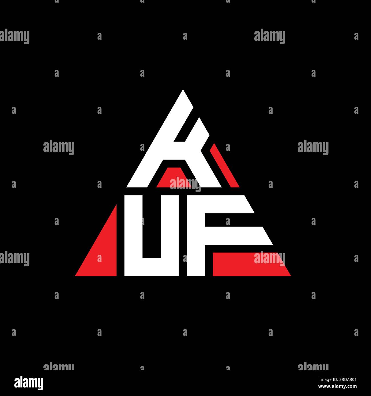 KUF-Logo mit Dreiecksbuchstaben und Dreiecksform. KUF-Dreieck-Logo ...