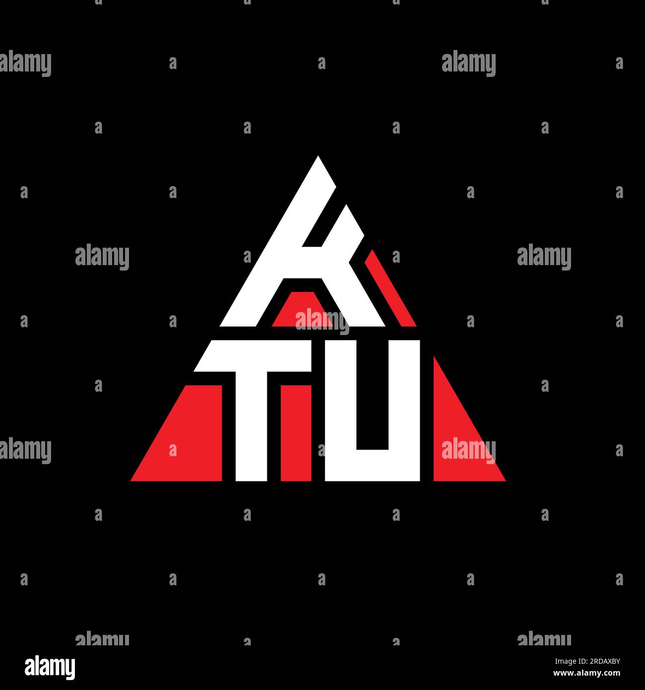 KTU-Logo mit Dreiecksbuchstaben und Dreiecksform. KTU-Dreieck-Logo ...