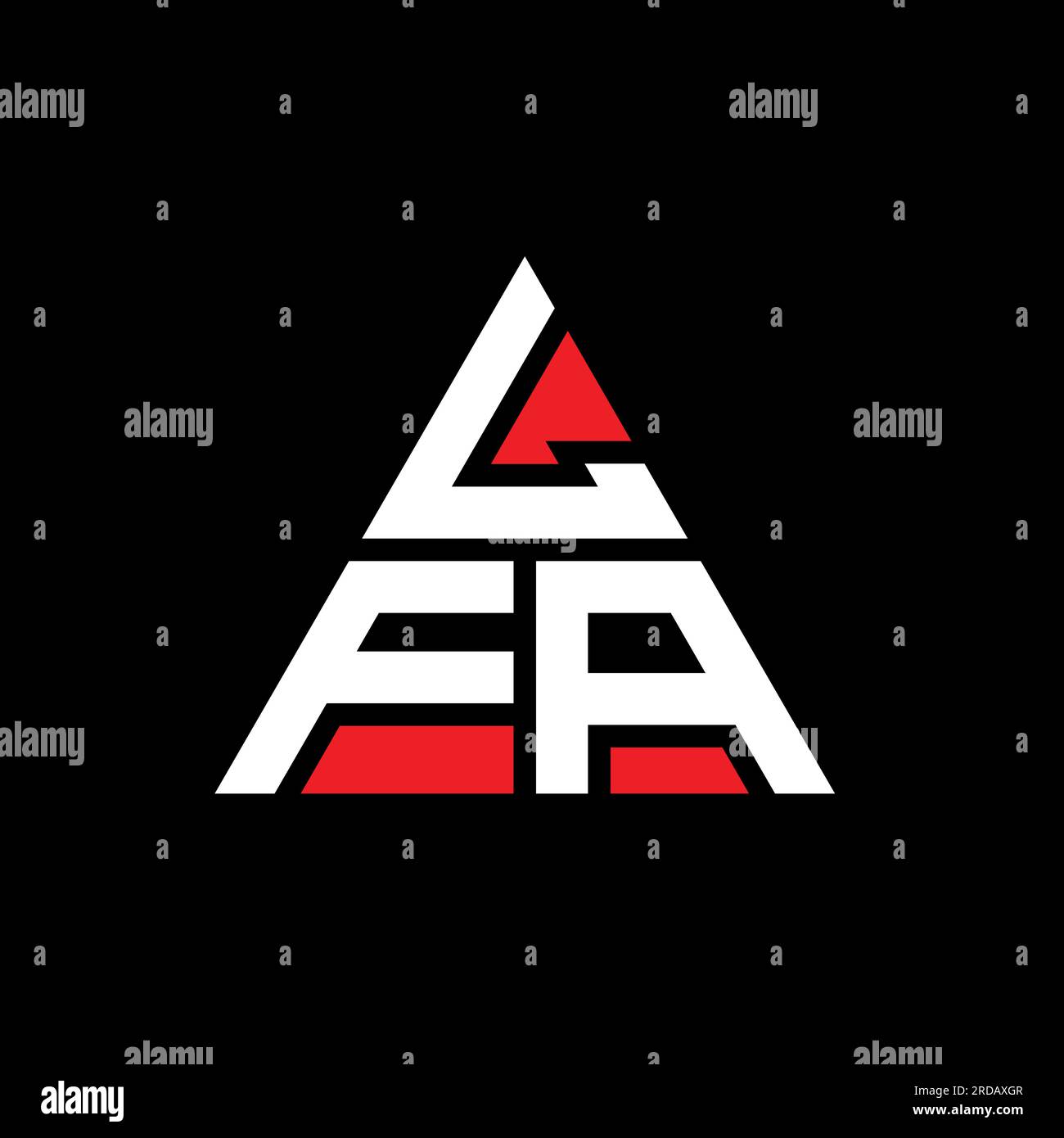 LFA-Logo mit Dreiecksbuchstaben und Dreiecksform. Monogramm mit LFA ...