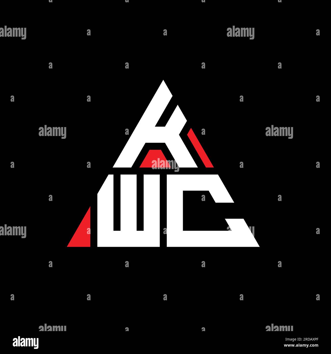 KWC-Logo mit Dreiecksbuchstaben und Dreiecksform. Monogramm mit KWC ...