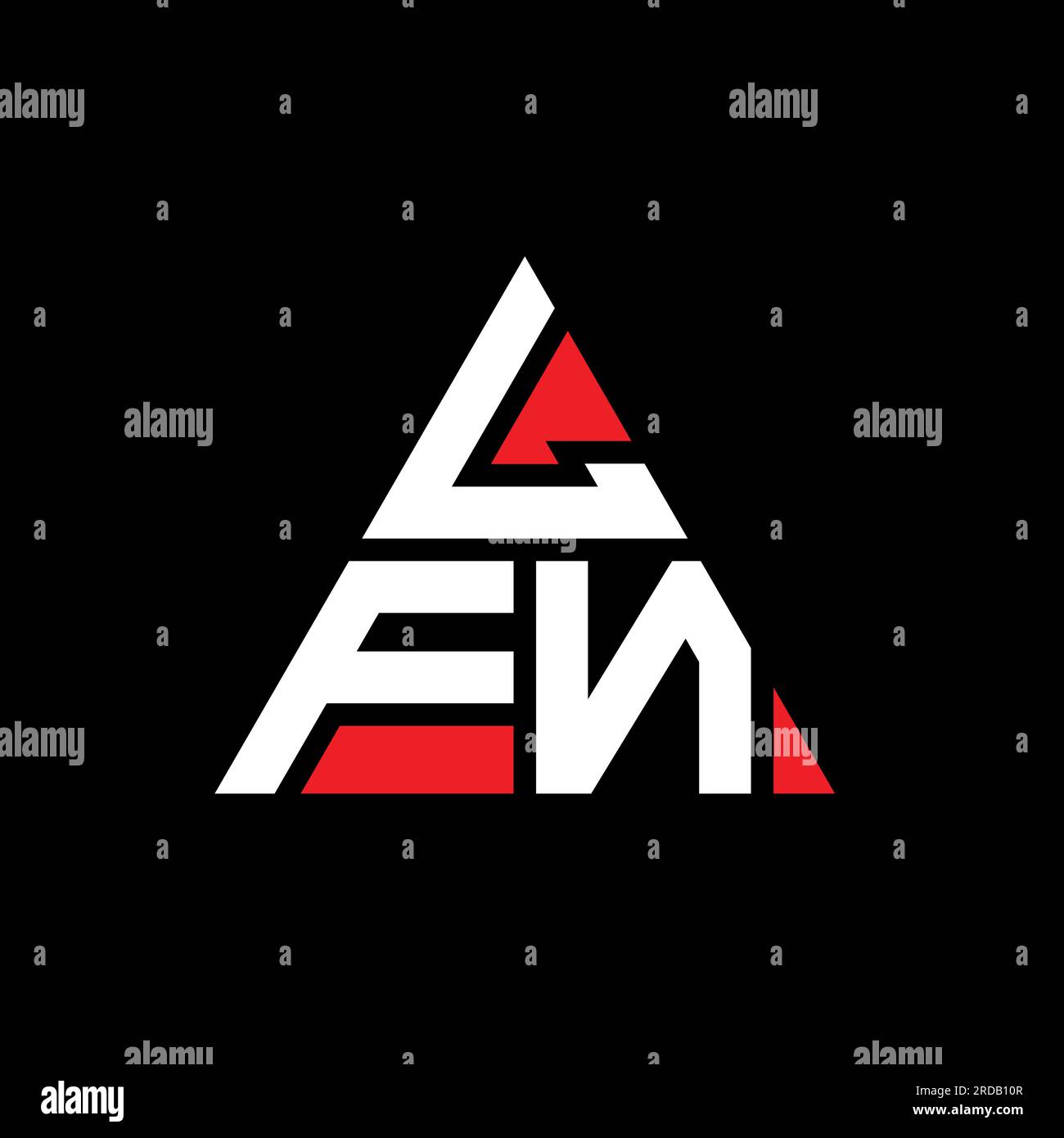 LFN-Logo mit dreieckigem Buchstaben in Dreiecksform. Monogramm mit LFN ...