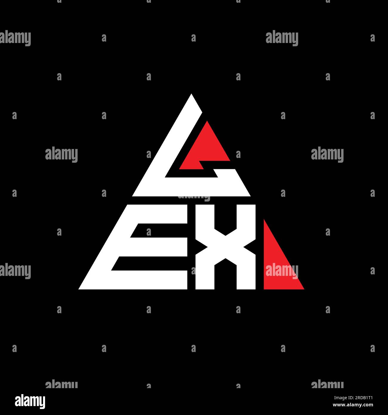 LEX-Logo mit Dreiecksbuchstaben und Dreiecksform. Monogramm mit LEX ...