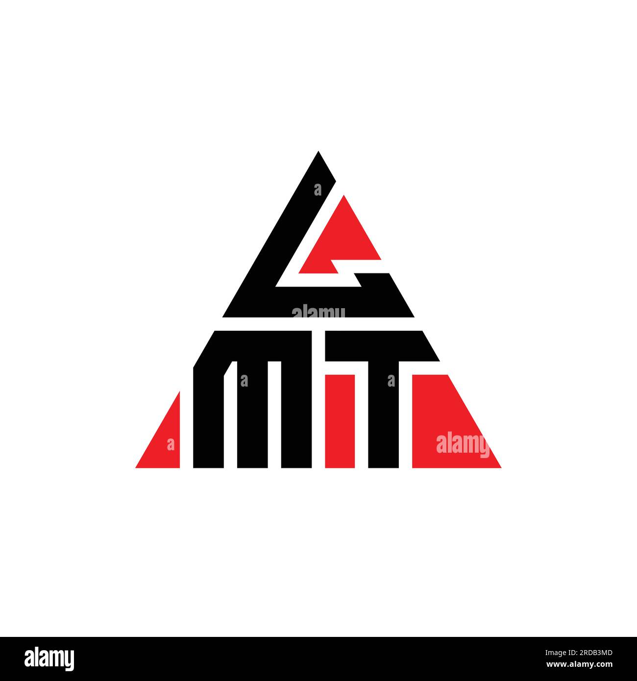LMT-Logo mit dreieckigem Buchstaben in Dreiecksform. LMT-Monogramm mit ...
