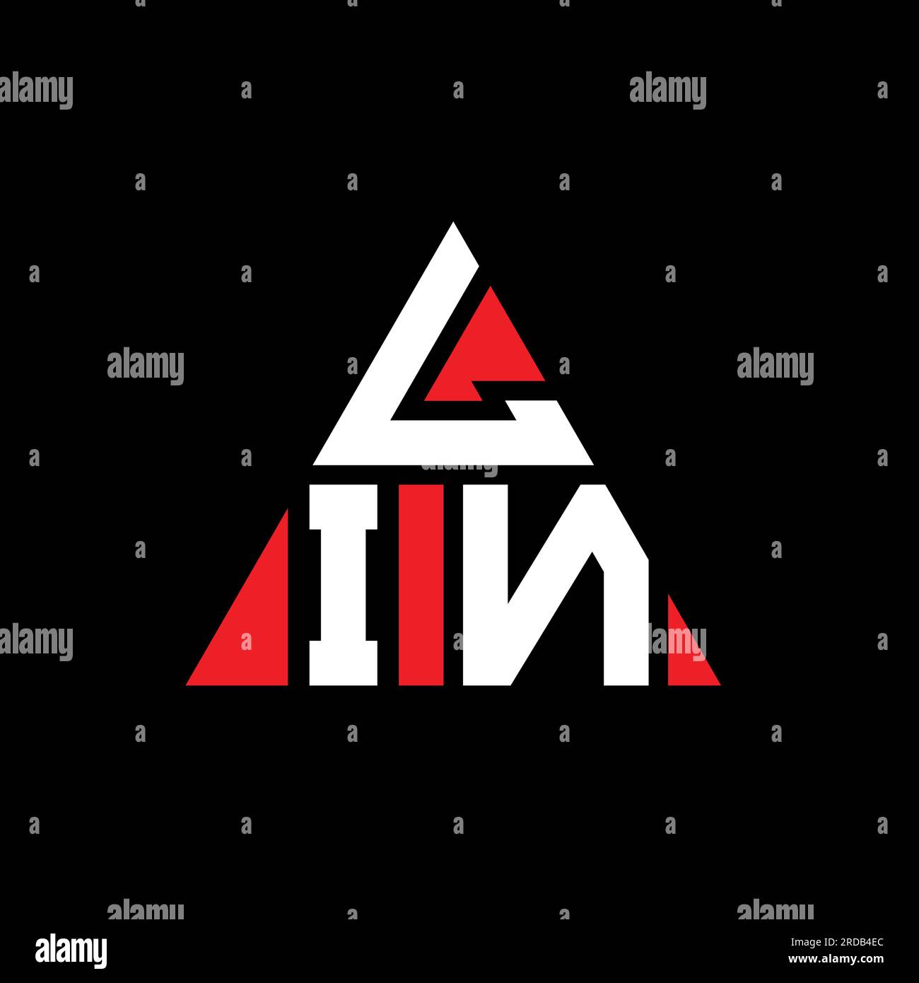 LIN-Logo mit Dreiecksbuchstaben und Dreiecksform. MONOGRAMM mit LIN ...