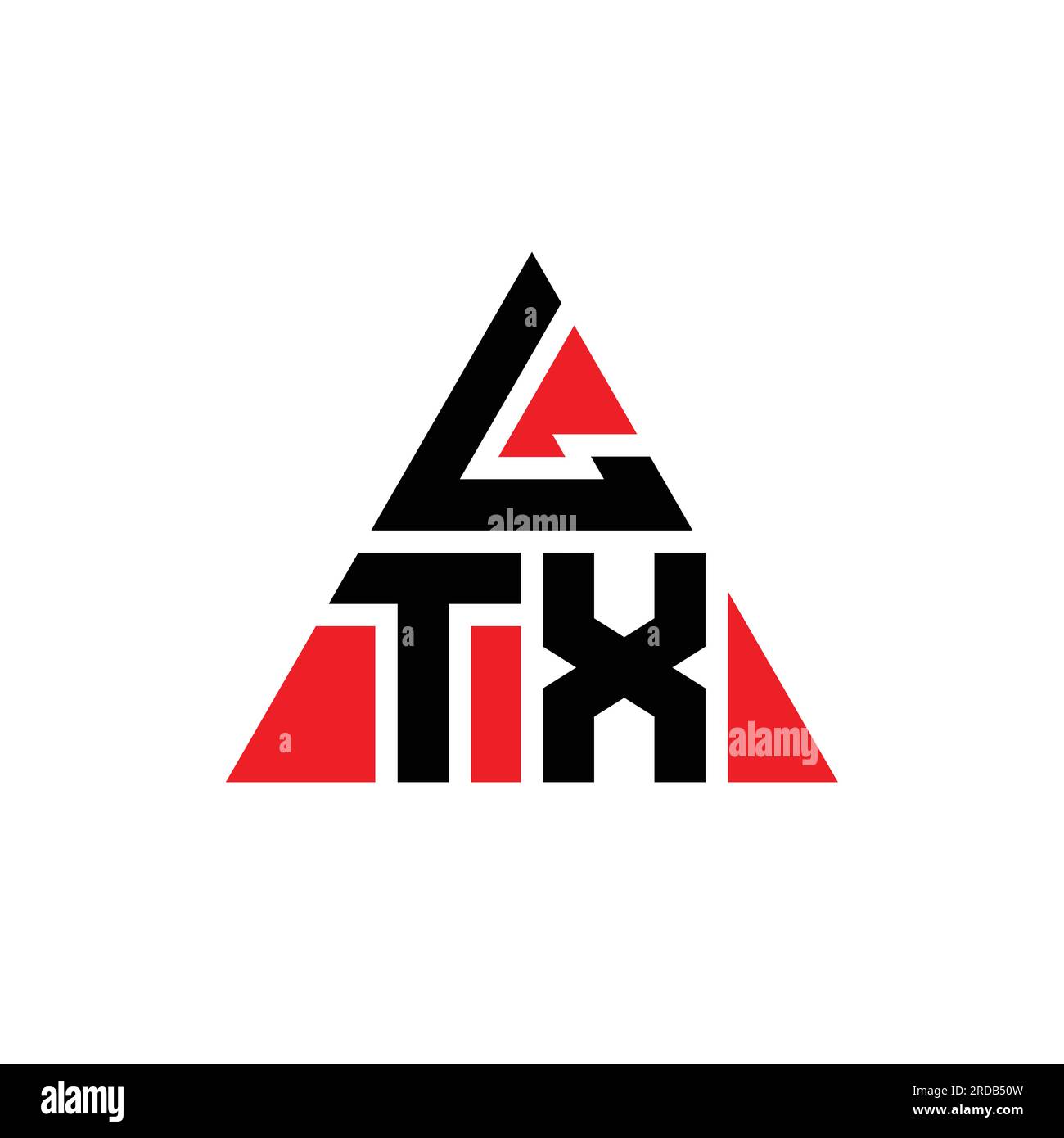 LTX-Logo mit Dreiecksbuchstaben und Dreiecksform. LTX-Monogramm mit ...